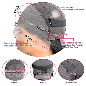 GABRIELLE 26 Inch Body Wave Frontal Wigs Human Hair HD Lace Front Wigs Human Hair 13x4 Body Wave Lace Frontal Wig 180% Density Pre Plucked Lace Wigs for Women Brazilian Human Hair Black Glueless Wigs