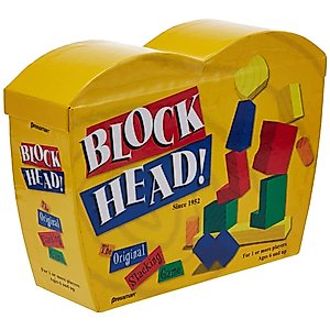 Pressman Blockhead! - The Original Stacking Game Yellow, 5"