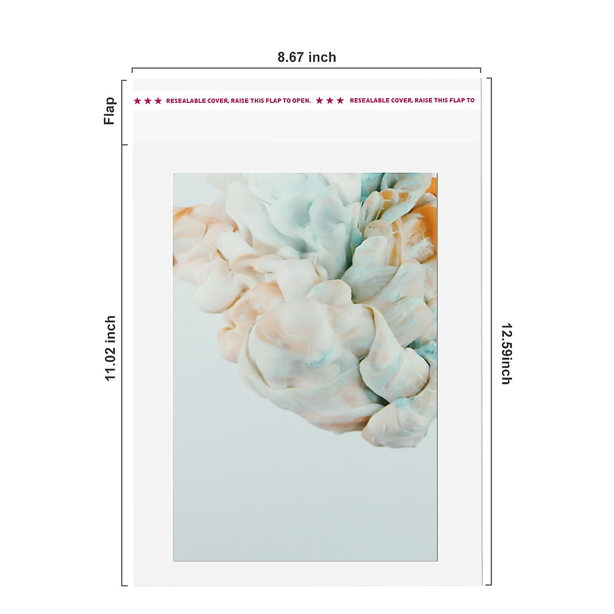 Egofine Self Sealing Cellophane Bags 100 PCS Clear Resealable Sleeves Bags for 8.5x11 Photo Mats (Bag Size:8.67x11.02 inches for 8.5x11 Mats)