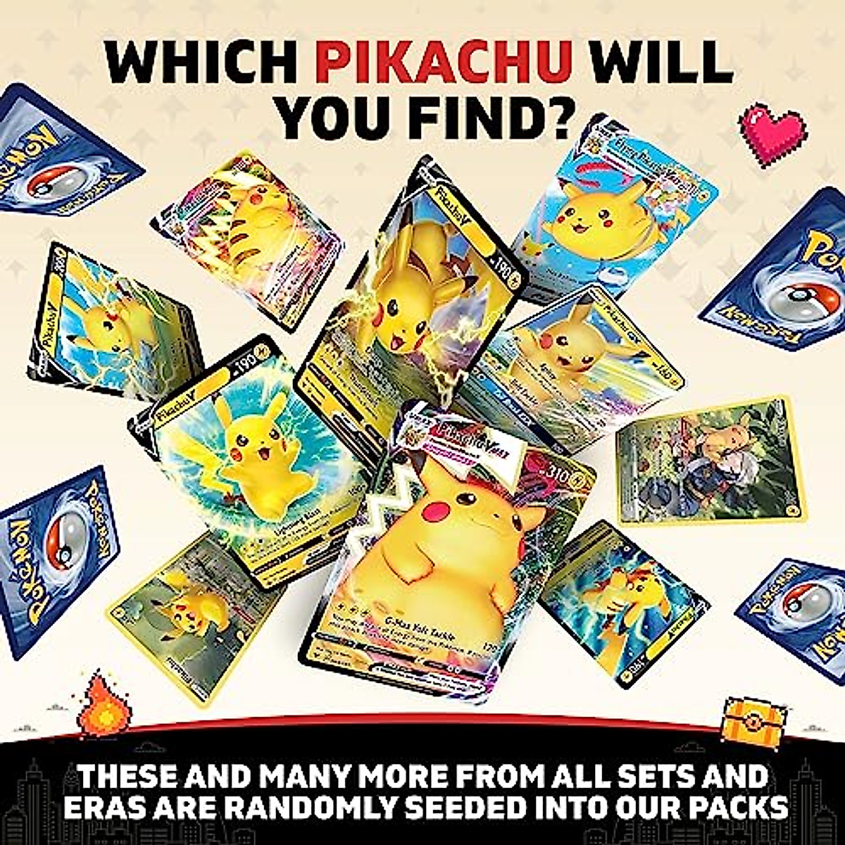 GRAVITY BOOSTERS Ultra Rare Pikachu Bundle | 60x Cards + 1x Ultra Rare Pikachu Card Guaranteed |Also Includes 10x Holographic Cards w Deck Storage Box