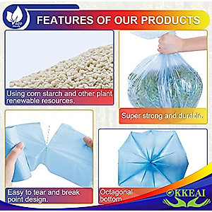 OKKEAI 8 Gallon Kitchen Trash Bags Biodegradable Garbage Bags Thicker 0.98 MIL Recycling Bags Medium Wastebasket Liners for Home Office, Lawn,Bathroom,60 Count (Fits 7-10 Gallon Bins)