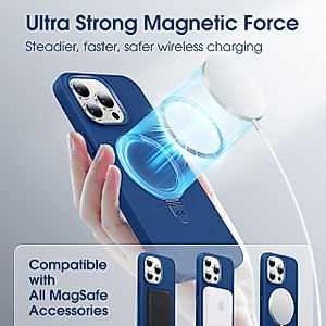 CASEKOO for iPhone 14 Pro Max Case with Invisible Stand [Compatible with MagSafe] [Dust-Free Antistatic Silicone] Protective Non-Slip Phone Cover Cases for Women Men 6.7 inch, Blue