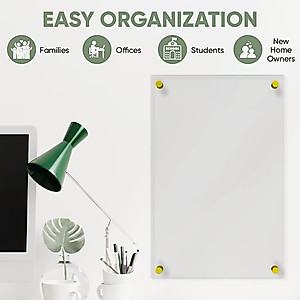 Ships Next Day, Made in USA - Acrylic Dry Erase Board | Non-Magnetic Dry Erase Board | Hanging Frameless White Board | Acrylic for Office, School and Home Walls | for Kids & Adults (Clear - 11x14)