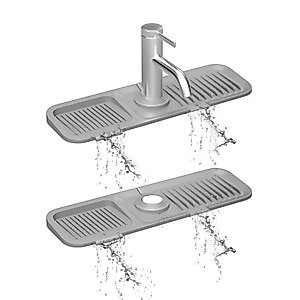 Kitchen Sink Splash Guard 5° Sloped, Silicone Draining Mat for Kitchen Sink, Faucet Mat For Kitchen Sink, Silicone Sink Splash Guard From Luxury Lineup