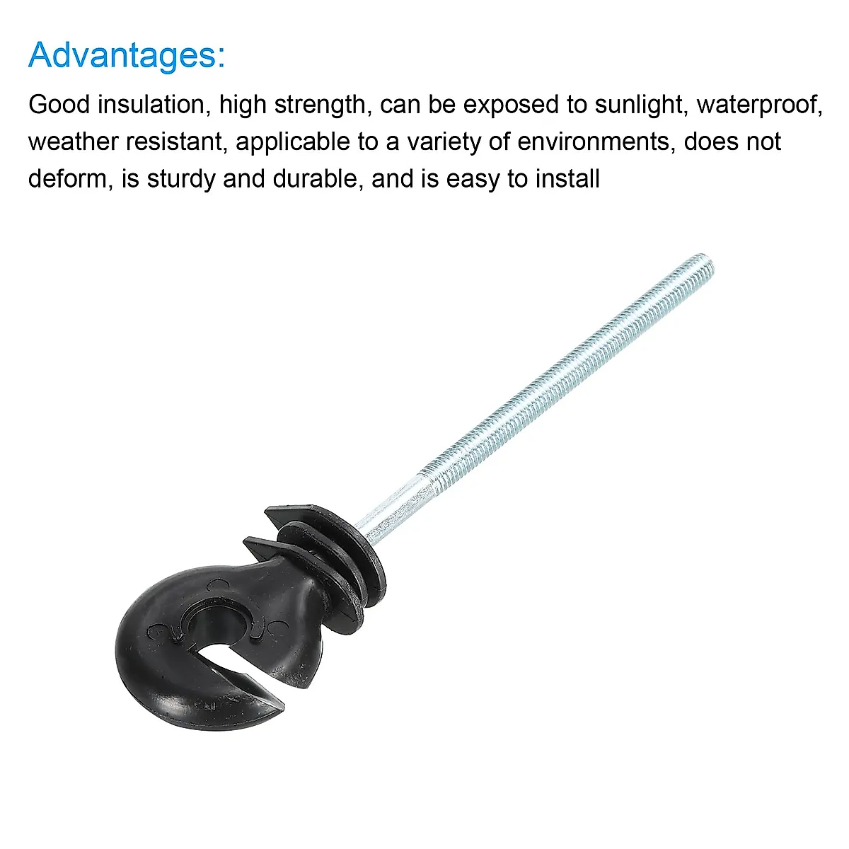 PATIKIL Electric Fence Insulator Screw-in Ring Insulator 25pcs M6 Wood Post Insulator Black for Farm Fencing Power Grid System