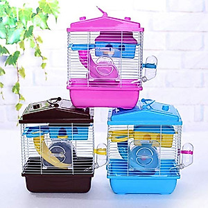 GFHFG Pet Cage Hamster with Transparent Skylight Double Layer House for Hamster Golden Hamster Pet Blue