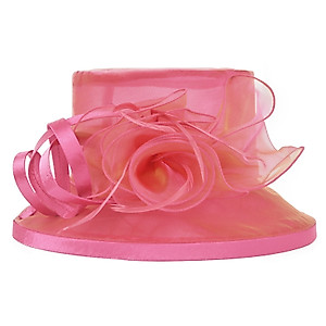 Original One Women's Kentucky Derby Tea Part Dress Church Fascinators Fancy Hats (Pink) M