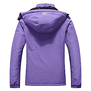 Pooluly Women's Ski Jacket Warm Winter Waterproof Windbreaker Hooded Raincoat Snowboarding Jackets
