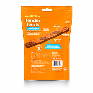Hartz Oinkies Twirls + Collagen to Support Skin & Joints, Made with Real Chicken Breast, Highly Disgestible Dog Chews, 20 Count