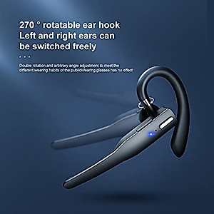 AMERCOOWTT Bluetooth Headset, Wireless Bluetooth Earpiece with Microphone, 48 Hours Play Time, 500mAh Charging Case, Built in ENC Dual Mic Noise Cancelling, for Business Office/Driving/Truck