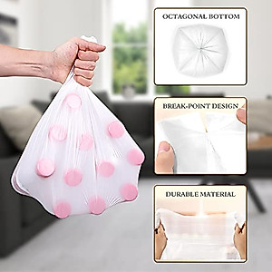 Charmount Small Trash Bags - Bathroom Trash Bags- Garbage Bags for Kitchen, Office, Bedroom, 2.6 Gallon Trash Can Liners, Unscented,105 Counts (White)