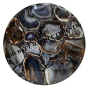 Natural Grey Agate Stone Round Coffee Table Top, Natural Agate Stone Round Centre Table Top, Agate Stone Dining Table Top, Agate Meeting Room Table Top, Piece Of Conversation, Family Heirloom