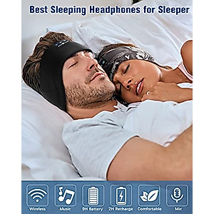MUSICOZY Sleep Headphones Headband Bluetooth Headband Wireless Music Headband Headphones, Sports Sleeping Headphones Sleep Earbuds with HD Stereo Speakers Perfect for Insomnia Workout, Jogging, Yoga