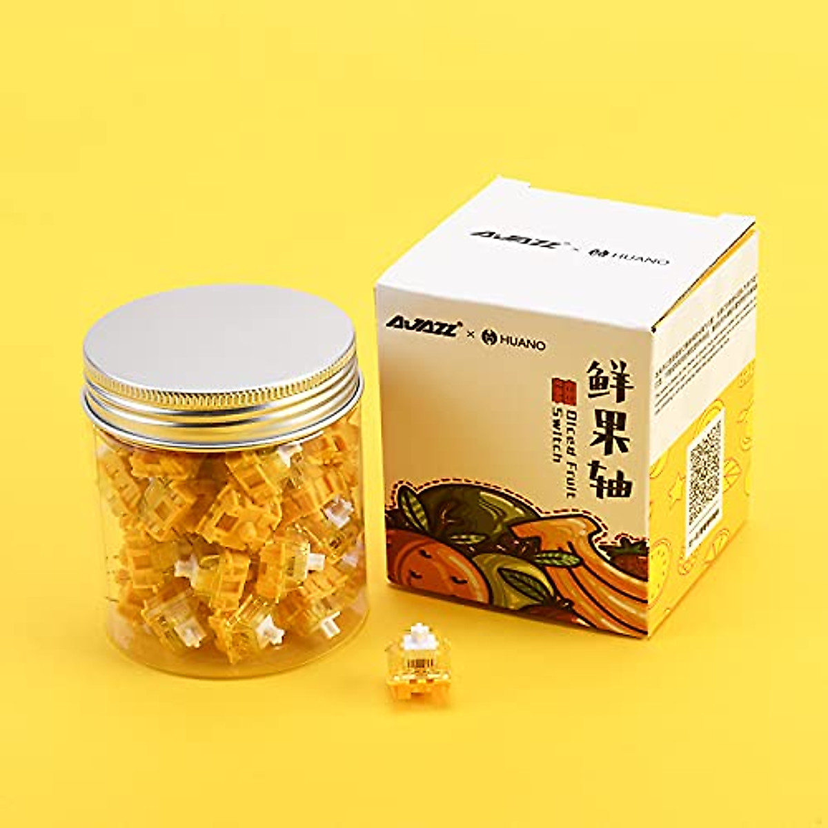 YUNZII Ajazz Diced Fruit Switch, 3 Pins for DIY MX Mechanical Keyboard, 45 pcs (Ajazz Banana Switch)