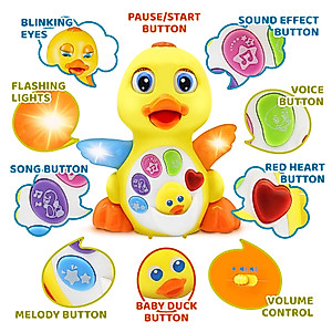 Stone and Clark Dancing Easter Duck w/Lights and Music – Toddler Learning & Crawling Baby Toys – Baby Musical and Light up Toys for 1 Year Old Boy & Girl