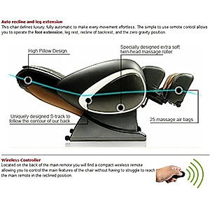 Osaki OS-4000T | Black | 2D S-Track Full Body Massage Chair | Zero Gravity | Body Scanning | Space Saving | Full Body Air Bag Compression. | Lumbar Heating | Foot Roller