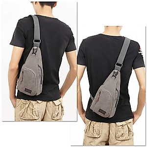 Kalevel Outdoor Travel Crossbody Backpack Casual Chest Bag Men Women (Gray,S)