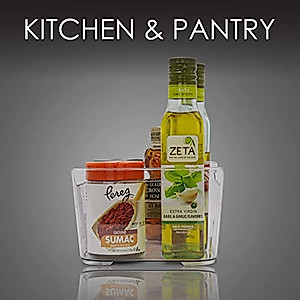 Brookstone BKH6253, Large Clear Plastic Storage Bin, Closet and Accessories Organizer, Kitchen/Pantry/Refrigerator & Freezer Food Container, Under Sink Cleaning Supplies Basket [BPA Free], Acrylic