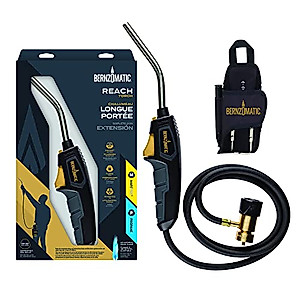 Bernzomatic BZ8250HT Reach Hose Torch, Trigger-Start Hose Torch with Included Holster For Fuel Canister