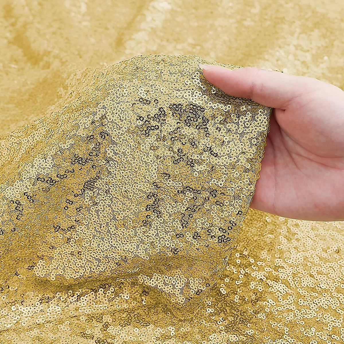 Sugargirl Gold Sequin Backdrop Curtain 4 Panels 2FTx8FT Glitter Gold Background Drapes Sparkle Photography Backdrop for Party Wedding Birthday Wall Decoration