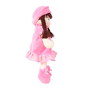 Linzy Plush 17.5'' Pink Niobe Sweet Cakes Rag Doll for Girls, Soft Plush Doll,Sleeping Cuddle Buddy for Toddlers, Muñecas de Trapo para Niña