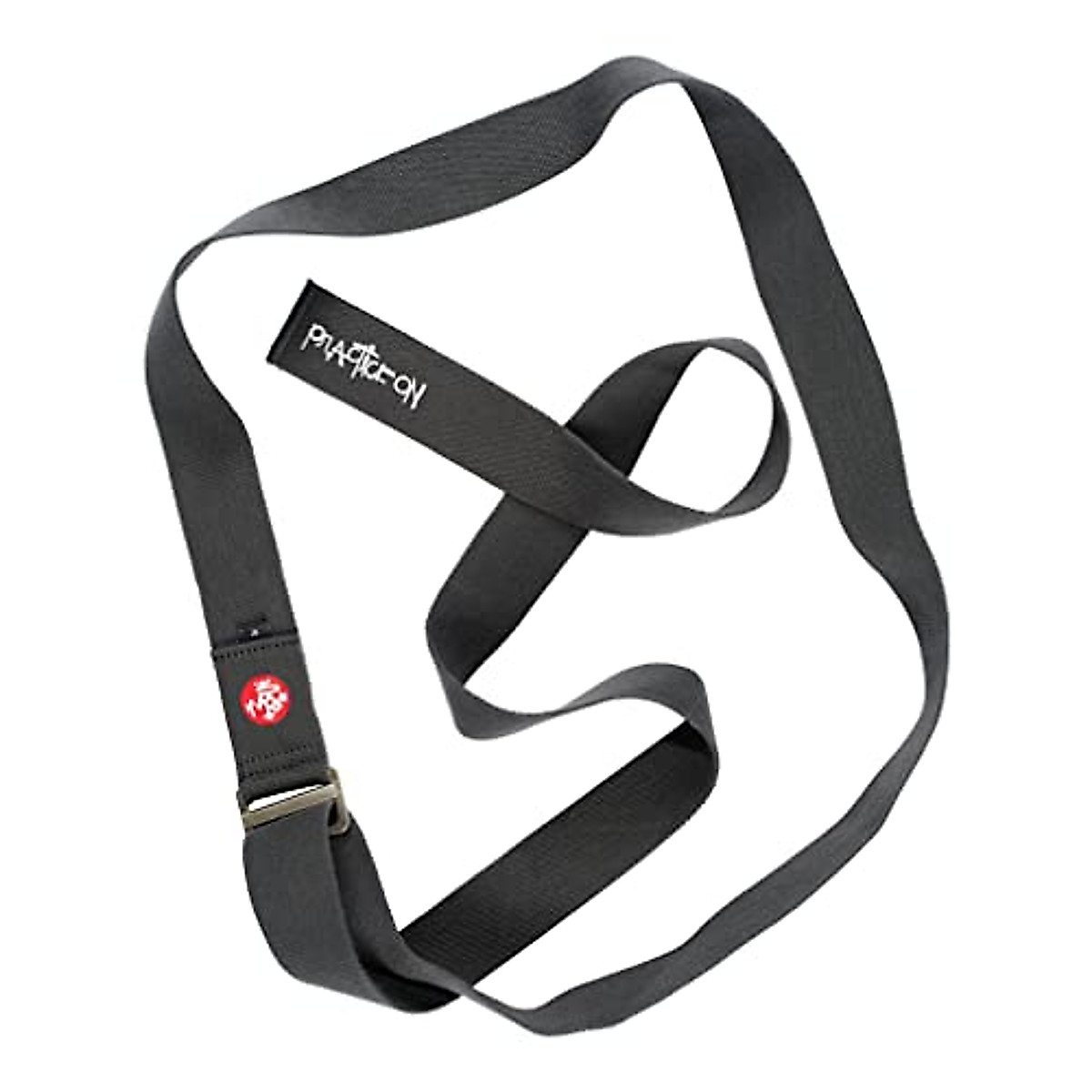 Manduka Align Yoga Strap - Lightweight Cotton, Secure, Slip Free Support, Thunder Grey, 1.75 Inch Wide, 8 Feet (244cm)