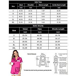 SWOMOG Women's Silk Lace Pajama Sets Satin Button Down Pjs Lace Shorts 2 Pcs Sleepwear Bridal Party Lounge Set with Pockets Red Rose