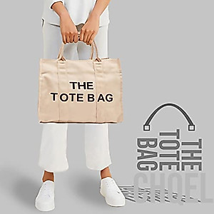 Tote Bag for Women, Canvas Tote Bag, Canvas Women's Top-Handle Bag with Zipper, Crossbody/Shoulder Bag for Office, School