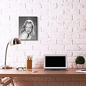 Stupell Industries Young Marilyn Vintage Hollywood Movie Star Classic Illustration, Design by Artist Jadei Graphics Wall Art, 16 x 1.5 x 20, Black Framed