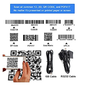 EP3000 2D/QR/1D Barcode Scanner Module with Wiegand/RS485/USB/RS232 Interface Embedded Reader for Kiosk, Access Control, POS (Color : EP3000 USB, Size : 1pc)