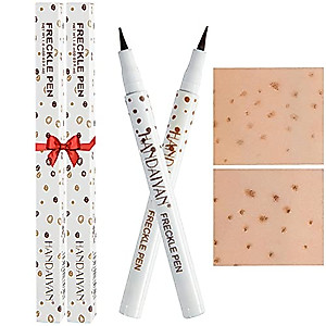 Freckles Pen, 2 Color Natural Freckles Makeup Pens Waterproof Long-Lasting Quick-Dry Pen, Natural Like-real Makeup, Easy Makeup Tool For a Natural Sun-kissed Makeup, Light Brown&Natrual Coffee