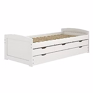 ADEPTUS Solid Wood Twin Day Bed with Trundle and Drawers