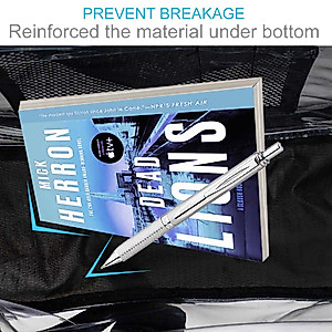 FTJCF Clear Backpack, Stadium Approved Transparent Bookbag, Heavy Duty PVC See Through Backpack - Black