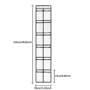 YIWULA 2 Pack Door Hanging Shoe Organizer, 12 Mesh Pockets,Space Saver for Closet Shoe Holder Hanger (White)