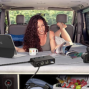 Car Charger Splitter 200W, Qidoe 3 Socket Cigarette Lighter Adapter with PD20W USB-C & QC3.0 Multi USB Car Charger 12V/24V DC Outlet Cigarette Splitter Power Switches Voltmeter for GPS Dash Cam Phone