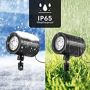 Christmas Snowflake Projector Lights, Blofun Indoor Outdoor Holiday Projector Lights Weatherproof Led Snowfall Lights for Halloween Xmas Party Wedding Garden Landscape Decoration…