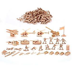 JOYIN 164 Piece Military Soldier Playset Army Men Play Bucket Army Action Figures Battle Group Deluxe Military Playset with Army Men, Aircrafts, Helicopters, Tanks with Bucket