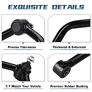 Front Upper Control Arms with Ball Joint for Nissan Titan 2004-2015, for Nissan Armada 2005-2019, Adaption 2-4" Lift Suspension Kit Tubular Adjustable Control Arm, Replacement Suspension Arms 2 PCS