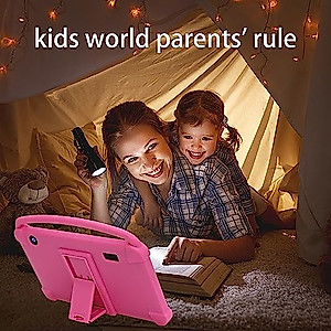 Kids Tablet 7 inch, Android Tablet for Kids, 16GB ROM, Support 128GB Expand, with Parental Control, Google Certified Toddler Tablet, WiFi, Bluetooth, Dual Camera Tablet with Silicone Case