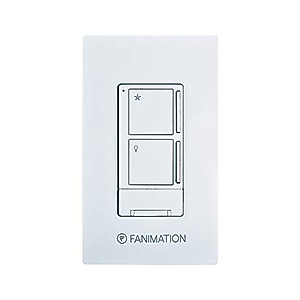 Fanimation WR501WH Ceiling Wall Control with Receiver-3 Fan Speeds and Light, White