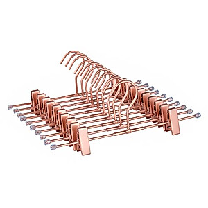 20Pack Koobay 30CM Rose Gold Clothes Hangers with 2 Adjustable Clips Pants Hangers