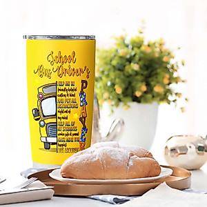 BDANTUMBLER School Bus Driver Appreciation Gifts, School Bus Driver Gifts, Bus Driver Gifts for Men Women, Back to School Gifts for Retired School Bus Tumbler Cup 20oz, black,yellow