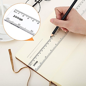 2 Pack Plastic Ruler Straight Ruler Plastic Measuring Tool for Student School Office (Clear, 12 Inch)