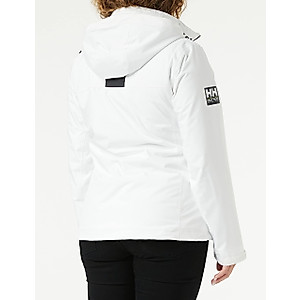 Helly Hansen Women's Crew Hooded Midlayer Fleece Lined Waterproof Rain Jacket, 001 White, XX-Large