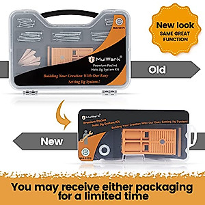 MulWark Mini Wood Pocket Hole Jig Kit - Two Pocket Screw Jig Kit with Drill Guide, Square Driver Bit, Hex Wrench, Step Drill Bit, Wooden Plugs and Screws - Mini Pocket Jig Hole Kit for Joinery Work