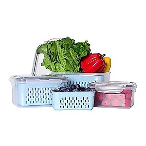Phantom Chef Nesting Food Storage with Lids | 3 Sizes | Dishwasher & Microwave Safe | Food Grade BPA-FREE Safe | Perfect for Refrigerator Fridge Organizer | Portable & Stackable Design (Aqua)
