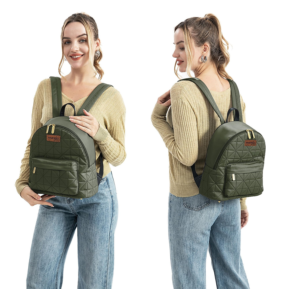 Montana West × Wrangler Backpack Purse for Women Quilted Backpack for Casual
