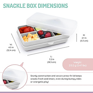melii Mini Snackle Box – 6 Compartments, Divided Snack Container, Food Storage for Kids and Adults, Removable Dividers, Arts & Crafts, Beads, BPA-Free, Grey