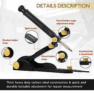 GREGIN Upgraded Multi-function Scribing Tool with Level,Aluminum Alloy Multi-Function Scribing Tools with Deep Hole Pencil,DIY Woodworking Scribe Gauge,Scriber Line Maker Measuring Tool