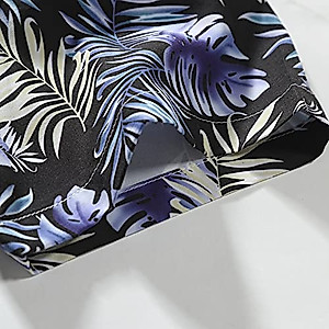 DUOWEI Men's Fashion Casual Sports Loose Hawaiian Short Sleeve Shirt Navy